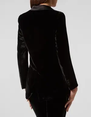 Philipp Plein Velvet Boxy Blazer Paisley Bandana