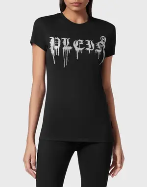 Philipp Plein T-shirt Round Neck Gothic Plein - Black