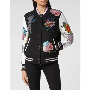Philipp Plein Leather Bomber Hawaii