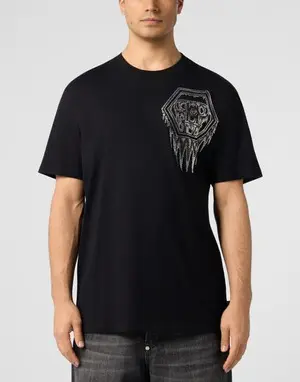 Philipp Plein Round Neck T-shirt Neon Space Hexagon - Black