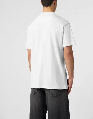 Philipp Plein Round Neck T-shirt Neon Space Hexagon - White