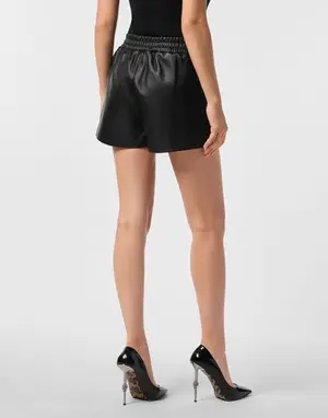 Philipp Plein Leather Shorts Signature