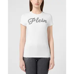 Philipp Plein Sexy Pure Fit T-shirt Signature Crystal - White