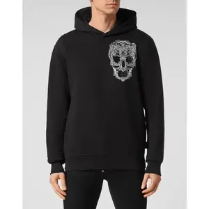 Philipp Plein Hoodie Sweatshirt Baroque Skull - Black