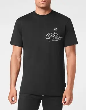 Philipp Plein T-shirt Round Neck Ss With Crystals - Black