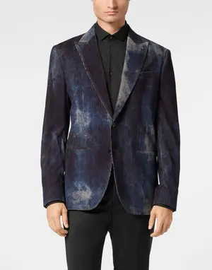 Philipp Plein Bleached Velvet Blazer Gigolò Fit