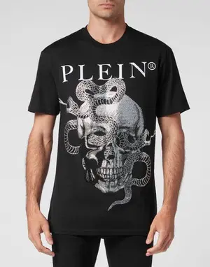Philipp Plein Round Neck T-shirt Skull Snake - Black