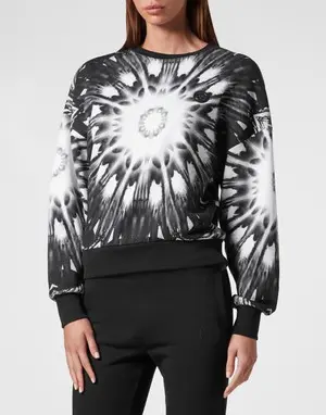 PLEIN SPORT Cropped Roundneck Optical Flower - Black