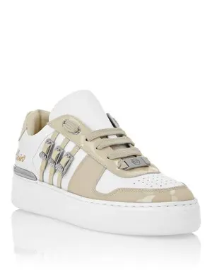 Philipp Plein Low Top Sneakers Belts Skull - Beige