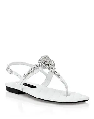 Philipp Plein Sandals Flat Skull - White