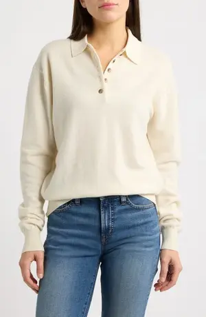 Madewell Soft Wool Polo Sweater - Ivory