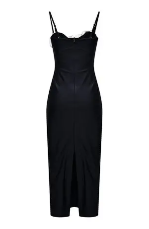PatBO Selene Mesh Flower Applique Midi Dress