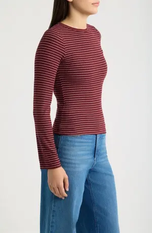 24COLOURS Stripe Rib Top