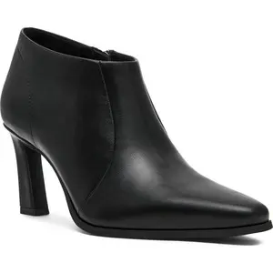 Anne Klein Crush Faux Leather Bootie - Black Smooth