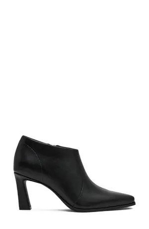 Anne Klein Crush Faux Leather Bootie - Black Smooth