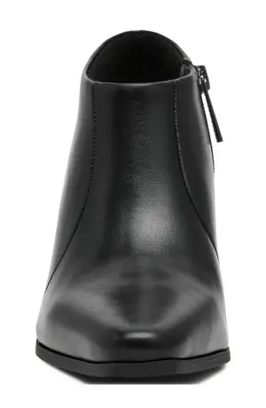 Anne Klein Crush Faux Leather Bootie - Black Smooth