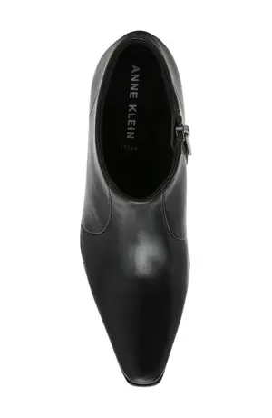 Anne Klein Crush Faux Leather Bootie - Black Smooth