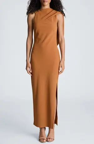 KENNETH COLE COLLECTION Drape Back Crepe Maxi Dress