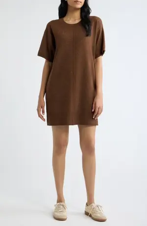 CITY BLUES Crewneck Sweater Dress - Brown
