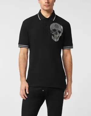 Philipp Plein Polo T-shirt Crystal Skull - Black