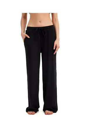 BEACH LIFE BY GOTTEX Summer Lounge Ribbed Wide Leg Pant - Black