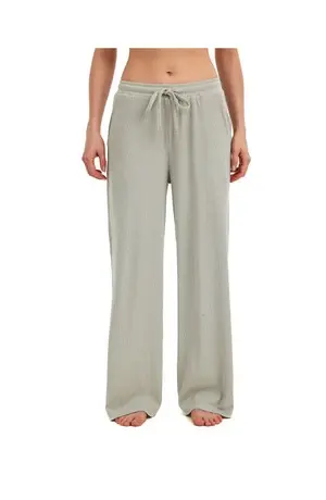 BEACH LIFE BY GOTTEX Summer Lounge Ribbed Wide Leg Pant - Mint