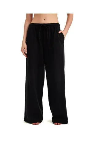 BEACH LIFE BY GOTTEX Summer Lounge Cotton Wide Leg Pant - Black