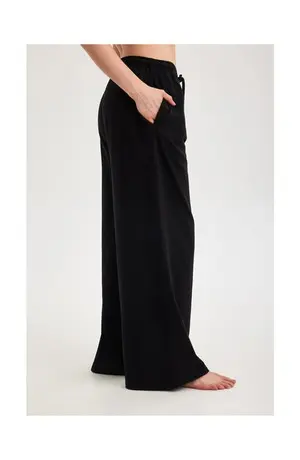 BEACH LIFE BY GOTTEX Summer Lounge Cotton Wide Leg Pant - Black