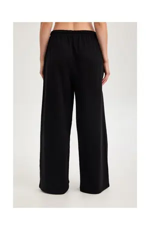 BEACH LIFE BY GOTTEX Summer Lounge Cotton Wide Leg Pant - Black