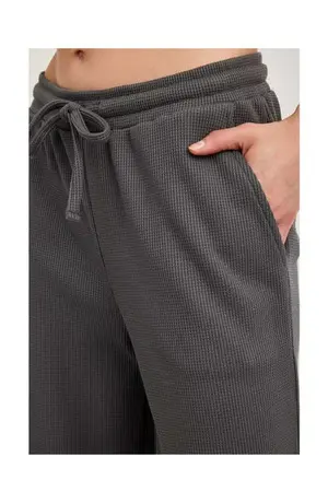 BEACH LIFE BY GOTTEX Summer Lounge Waffle Wide Leg Pant - Dark-grey