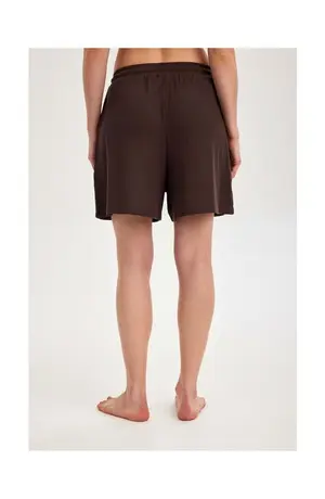 BEACH LIFE BY GOTTEX Summer Lounge Ribbed Shorts - Brown