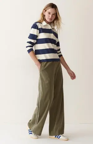 Marine Layer Allison Pull-on Wide Leg Side Stripe Pants