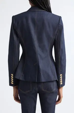 Cinq À Sept Arlene Peplum Denim Blazer