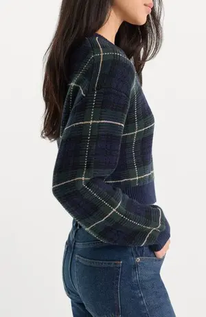 Good American Plaid Jacquard Cardigan