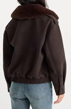 Good American Better Than Leather Faux Leather Bomber Jacket