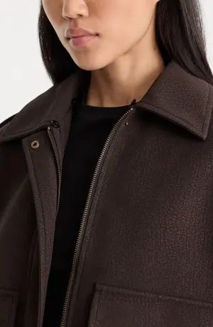 Good American Better Than Leather Faux Leather Bomber Jacket