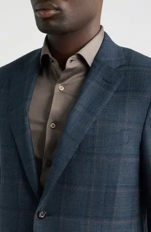 Canali Siena Windowpane Wool Sport Coat