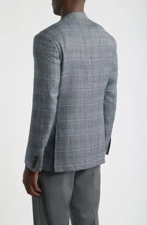 Canali Kei Trim Fit Plaid Sport Coat