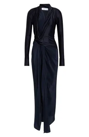 Victoria Beckham Lea Twist Front Jersey Midi Dress
