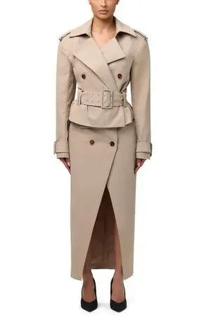 Naked Wardrobe Trench Style Midi Skirt
