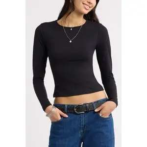 Bp. Smooth Fit Long Sleeve Crewneck T-shirt - Black