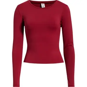 Bp. Smooth Fit Long Sleeve Crewneck T-shirt Red Cinder