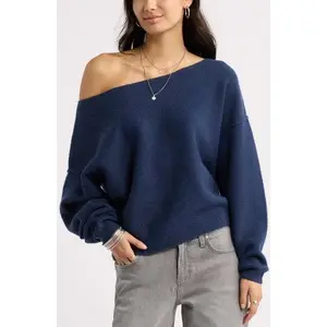 Bp. Off The Shoulder Sweater - Navy Iris
