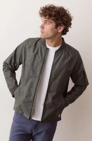 Marine Layer Glenn Waxed Canvas Bomber Jacket