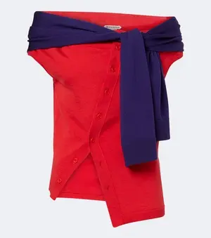 JW Anderson Laye Off-shoulder Wool Top - Red