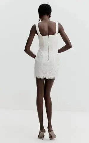 DE LA VALI Amba Cotton-blend Lace Mini Dress