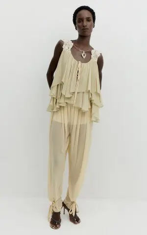 DE LA VALI Briar Sheer Chiffon Top