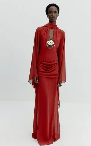 DE LA VALI Sonora Flared-sleeved Maxi Dress