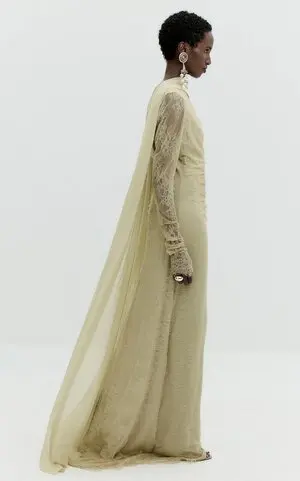 DE LA VALI Mica Fine Lace Maxi Dress
