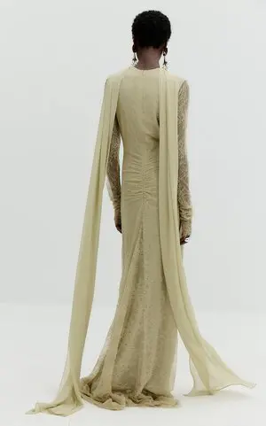 DE LA VALI Mica Fine Lace Maxi Dress